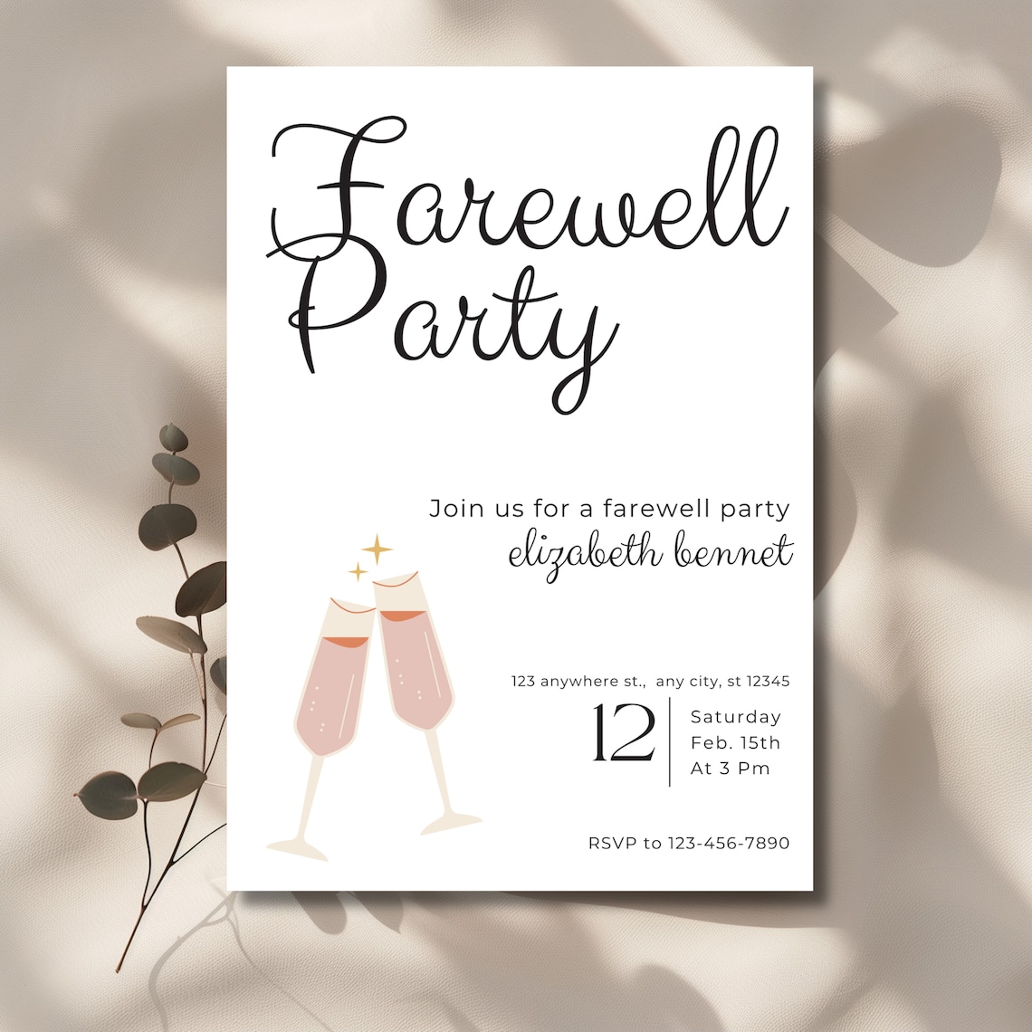 Modern Farewell Party Invite Goodbye Party Celebration Invitation, Let ...