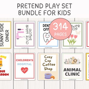 Pretend Play Printable Bundle Kids Teacher Play Set Doctor Play Set DIY ...