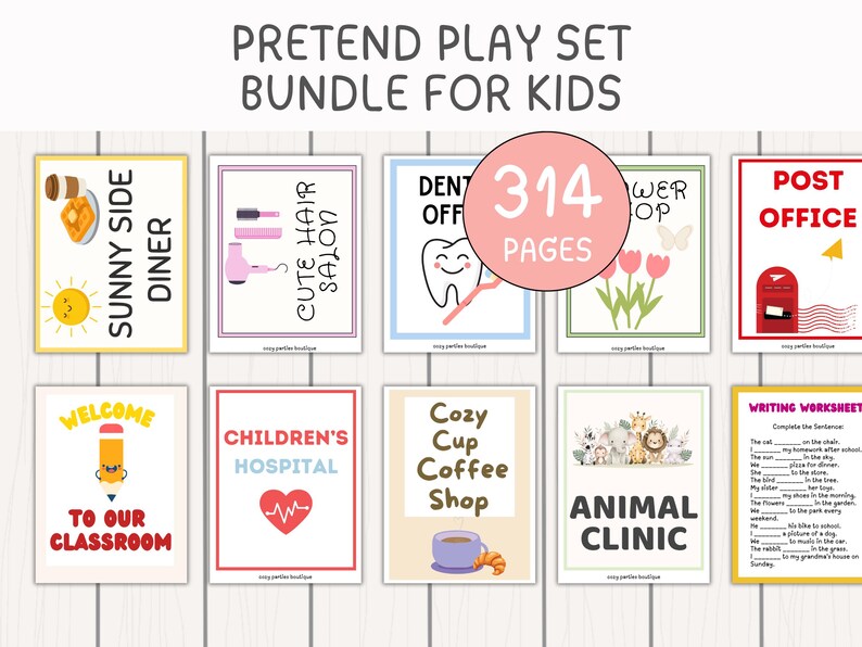 Pretend Play Printable Bundle Kids Teacher Play Set Doctor Play Set DIY ...