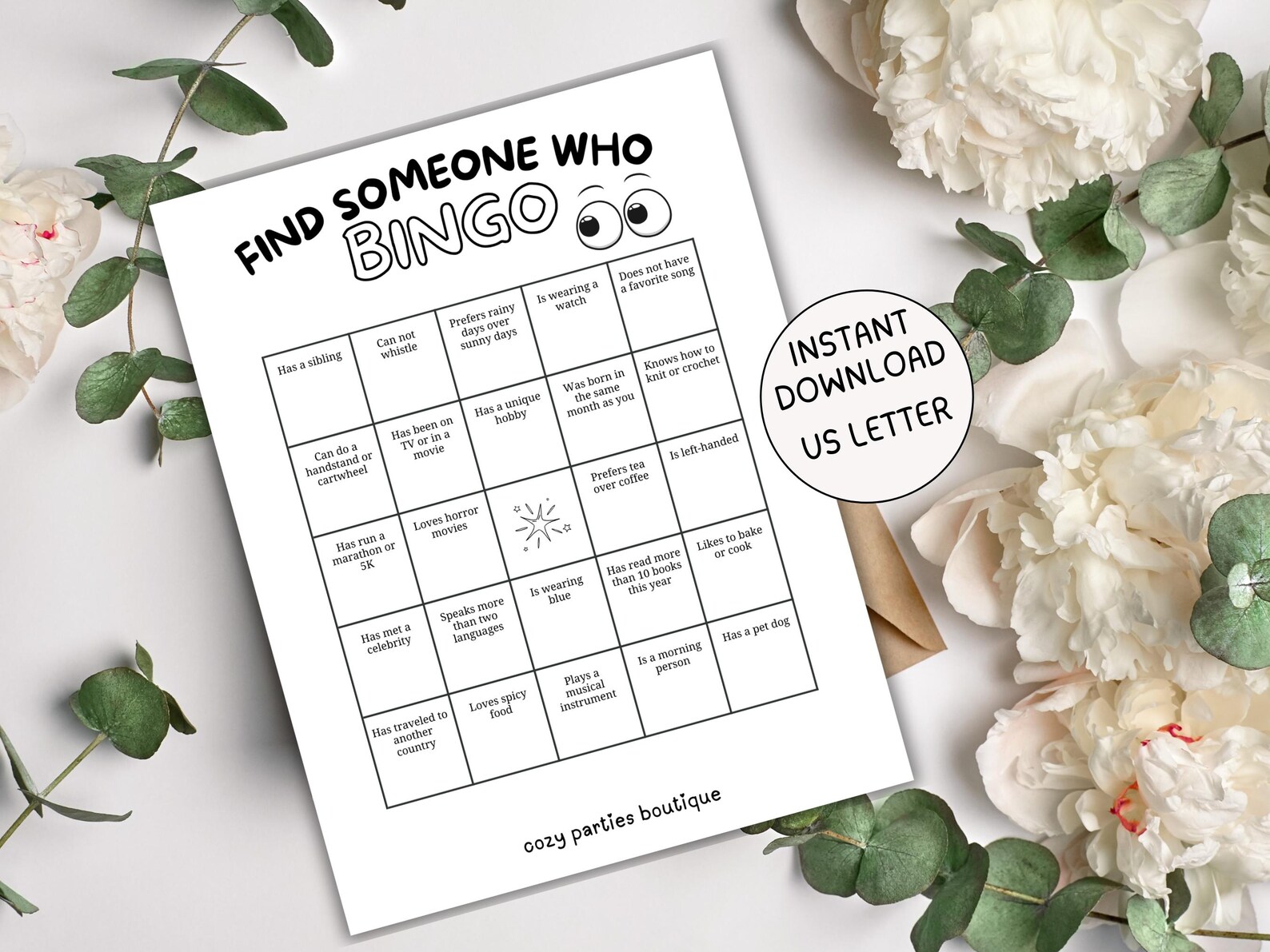 Find Someone Who Bingo | Fun Icebreaker Game for Office Parties, Family ...