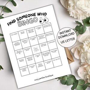 Find Someone Who Bingo | Fun Icebreaker Game for Office Parties, Family ...