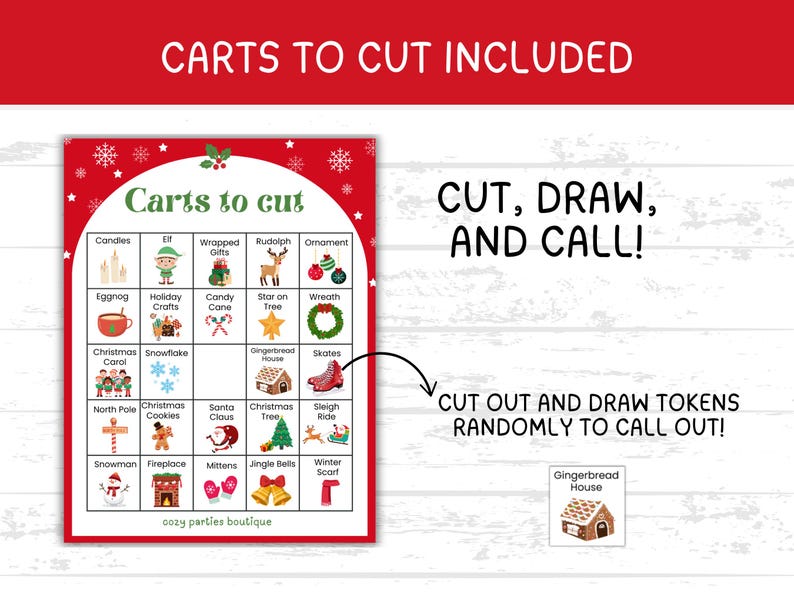 Printable Christmas Bingo Game Xmas Bingo Cards for Kids, Classroom ...