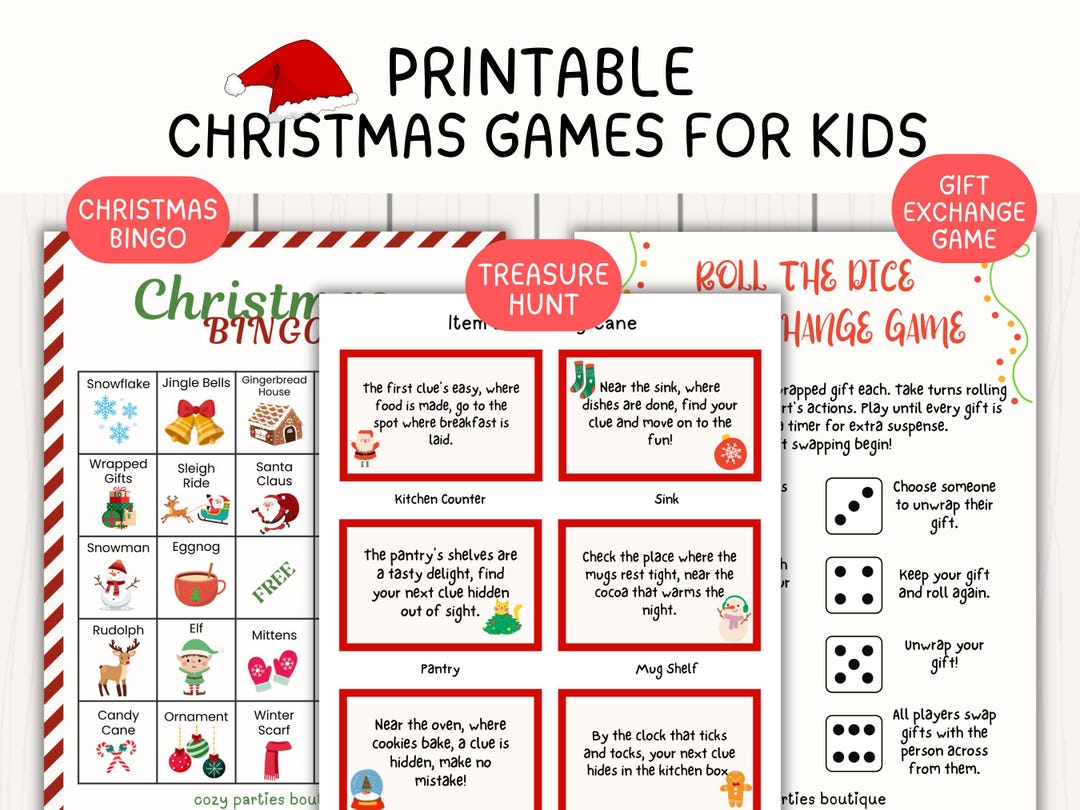 Christmas Bingo, Santa Bingo Board, Xmas Family Game, Christmas Class ...