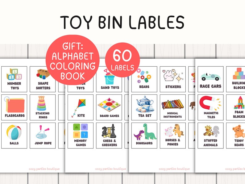 Printable Toy Bin Labels | Toy Storage Labels for Playroom & Classroom ...