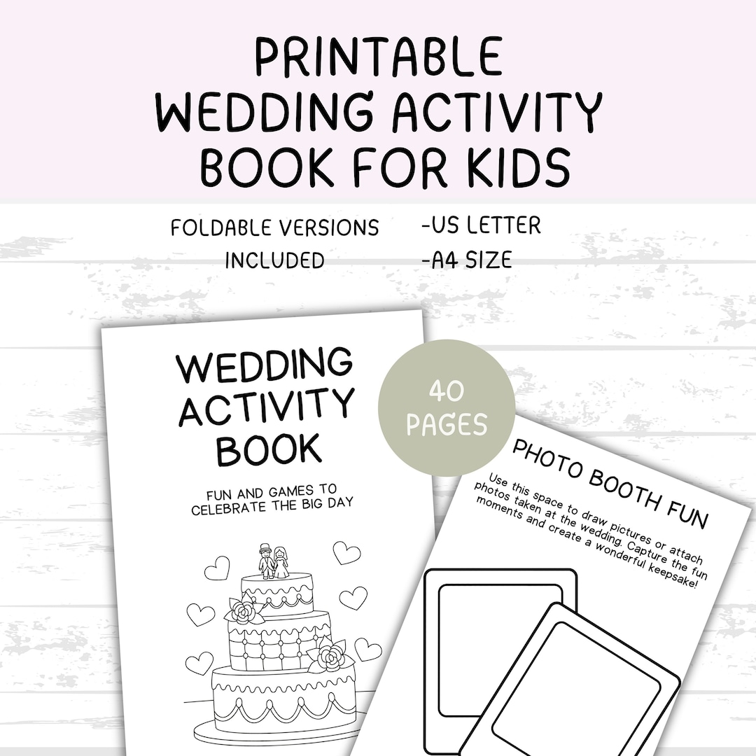 Printable Digital Kids Wedding Activity Book - DIY Wedding Coloring ...