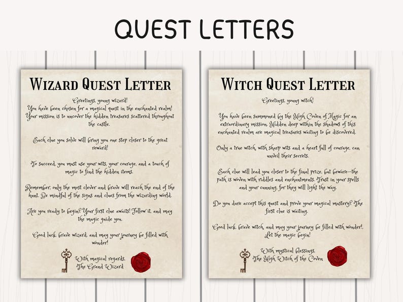 Wizard Scavenger Hunt for Kids Teens - Magic Treasure Hunt Printable ...