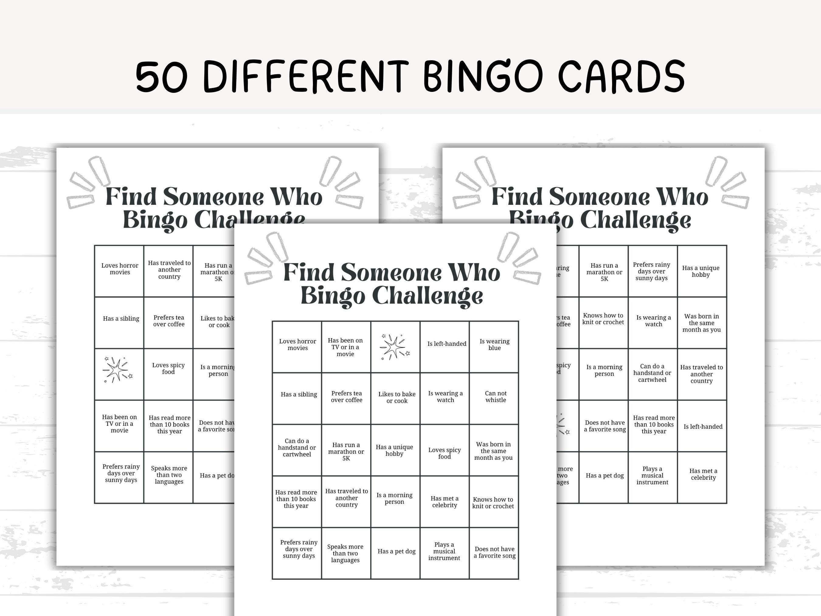 Find Someone Who Bingo – Fun Icebreaker Game for Office Parties, Family ...