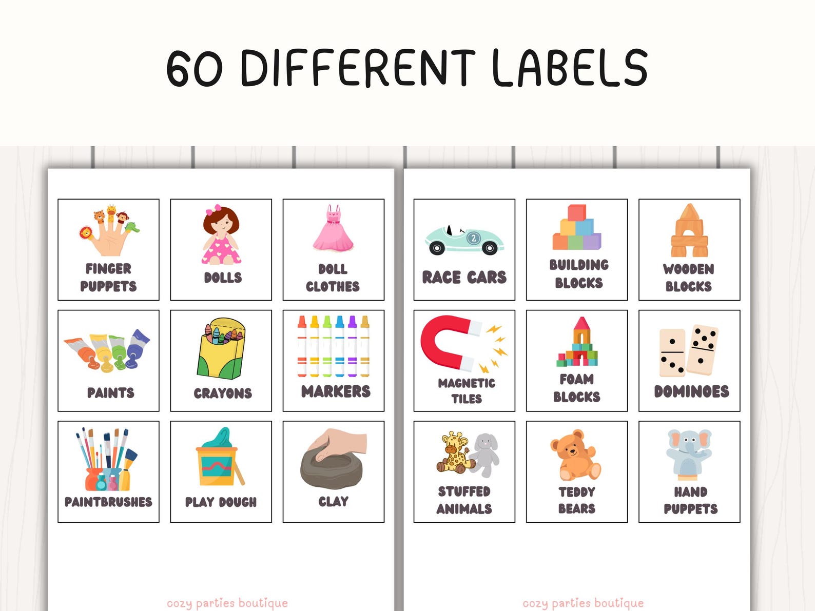Printable Toy Bin Labels | Toy Storage Labels for Playroom & Classroom ...