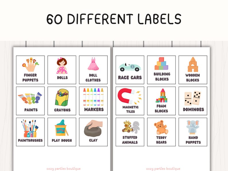Printable Toy Bin Labels | Toy Storage Labels for Playroom & Classroom ...