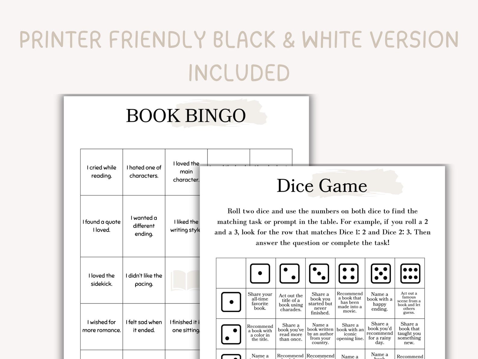 Book Club Party Game Bundle - Book Club Bingo Charades Virtual Book ...