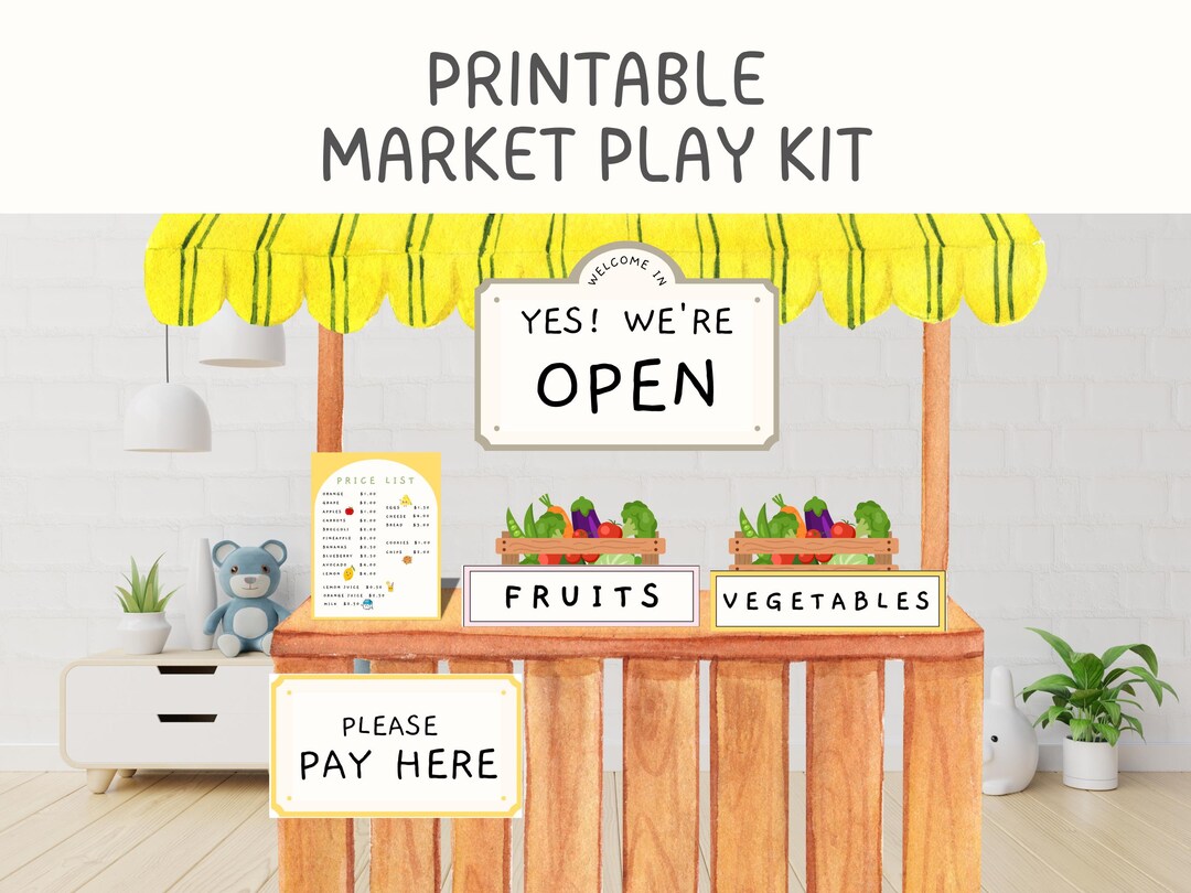Market Pretend Play Kit Toddler Learning Market Pretend, Dramatic Role ...