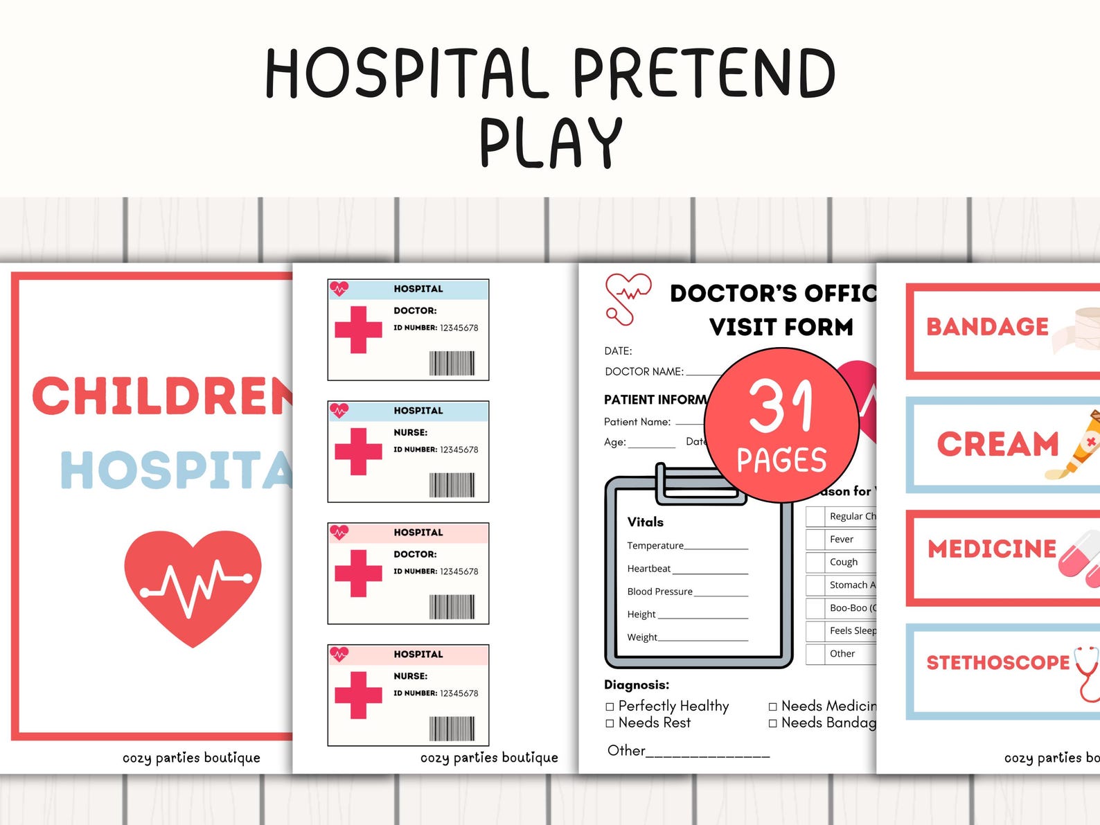 X-ray Pretend Pack Hospital Play Kids Doctor Dramatic Play Doctor ...