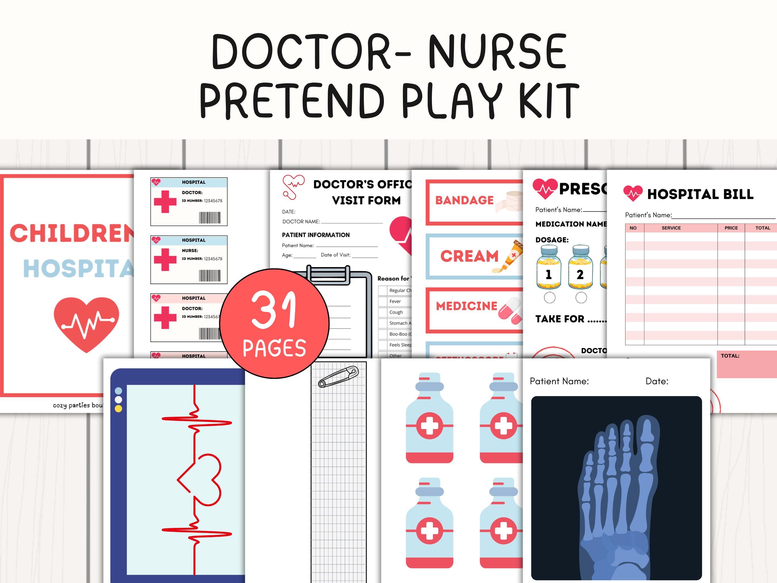 X-ray Pretend Pack Hospital Play Kids Doctor Dramatic Play Doctor ...