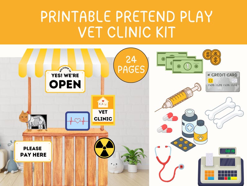 Printable Pretend Play Vet Set - Dramatic Play for Kids | Child ...