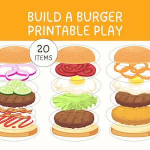 Build a Burger Pretend Play Printable - Preschool Printable Busy Book ...