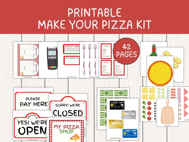 Printable Pretend Pizza Play Kit - Make Your Pizza Shop- Dramatic Play ...