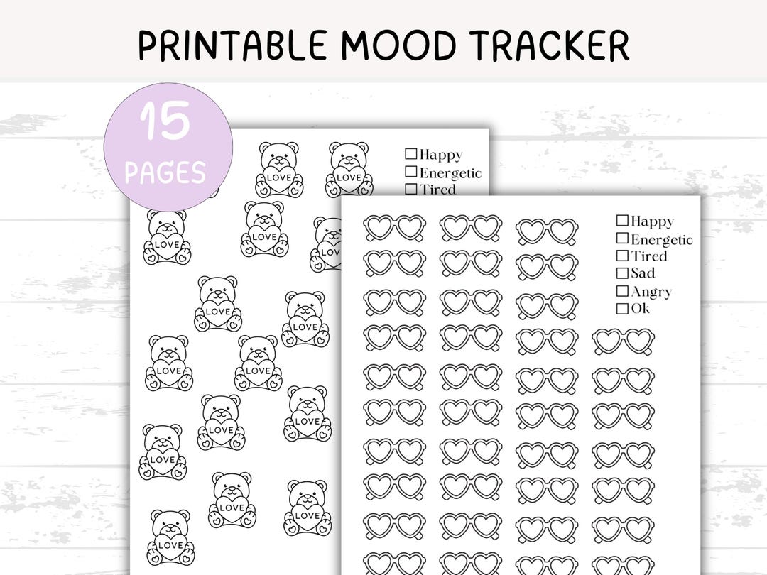 Printable Mood Tracker Bundle | Daily Mood Tracking, Habit Tracker ...