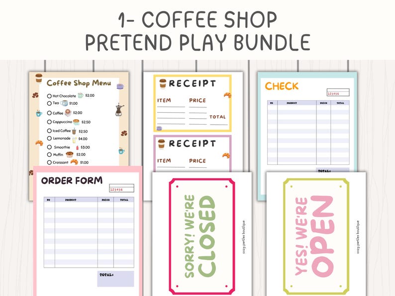 Pretend Play Printable Bundle Kids Passport Set Teacher Play Set Doctor ...