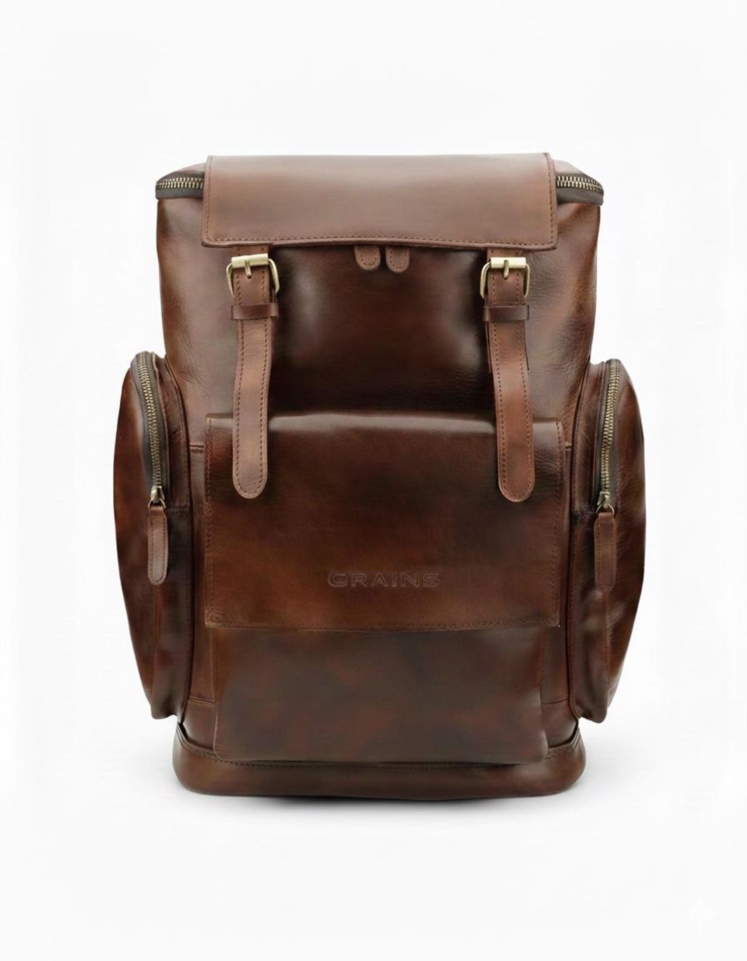 Handmade Full Grain Leather Backpack for Men | Brown Laptop Travel Work ...