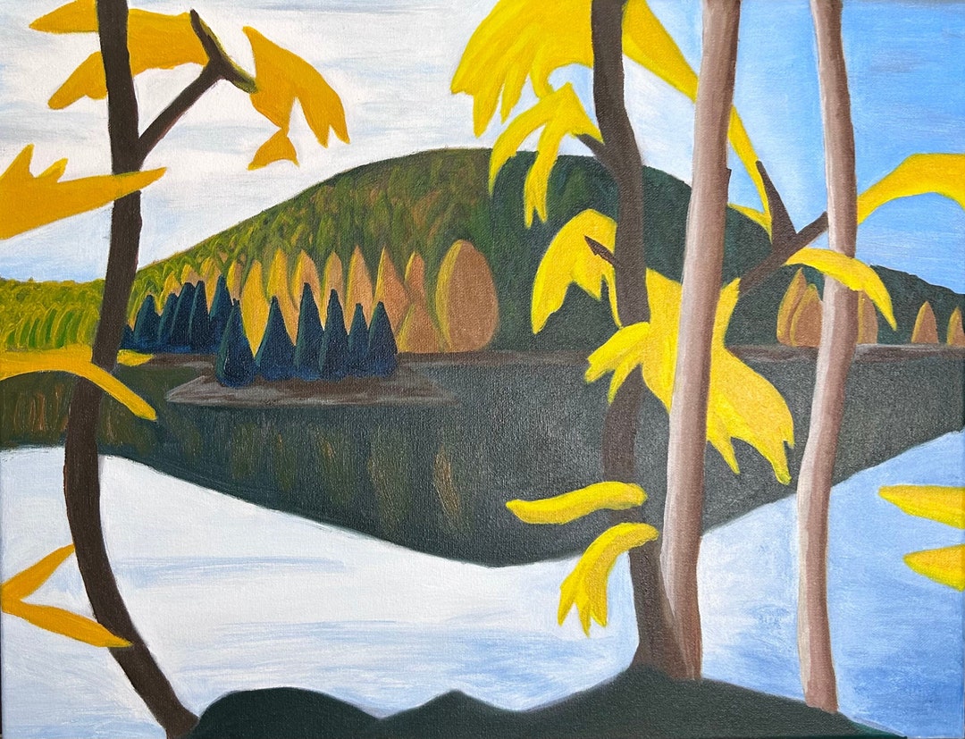Hand-painted Copy of Lawren Harris Northern Lake, Original Oil on ...