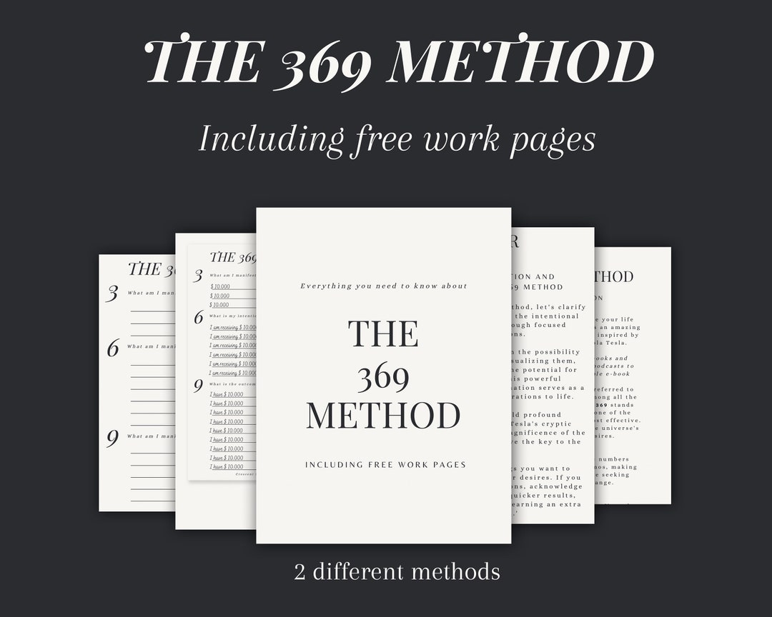 The 369 Manifesting Method - Etsy