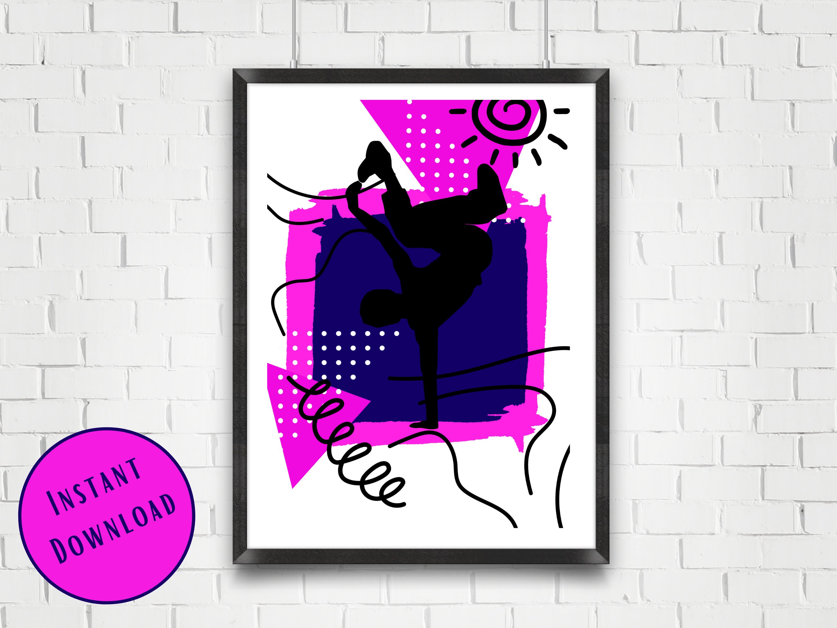 80's Breakdance Poster, 80's Graphic Art Print, Graphic Dance Print ...