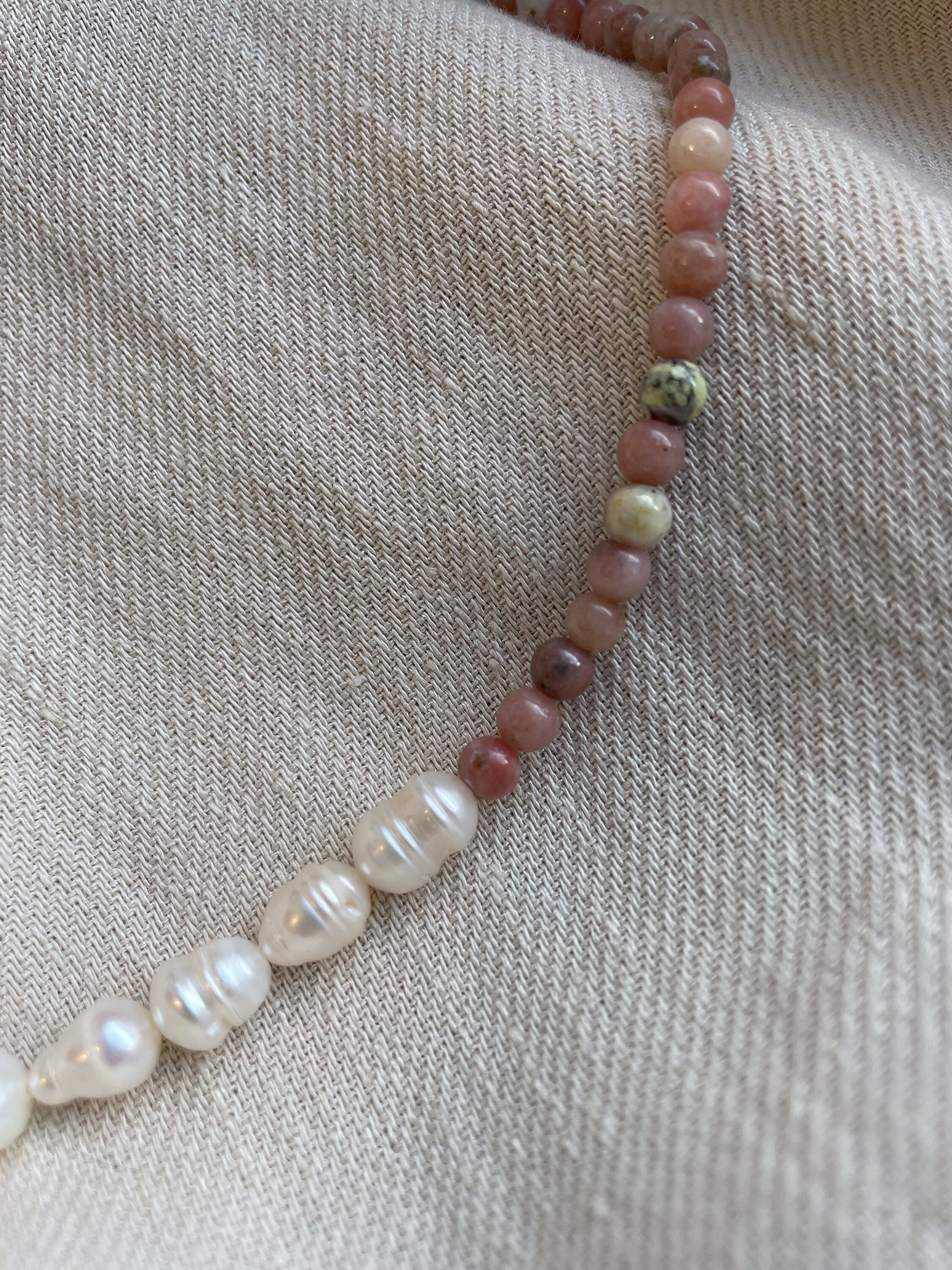 Handmade Gemstone Freshwater Pearl Necklace - Etsy Canada