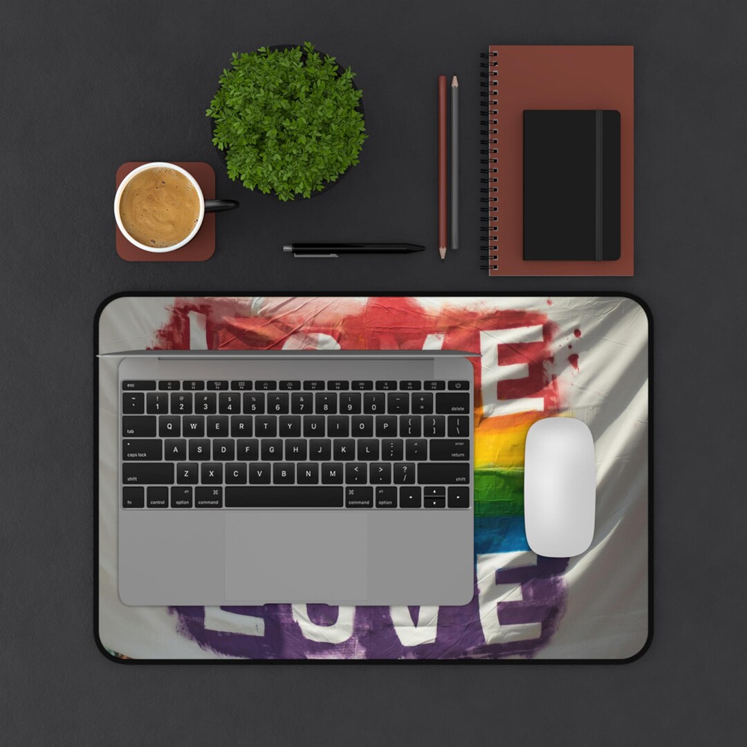 Love is Love Desk Mat, LGBTQ Friendly - Mouse Pad, Office Decor ...