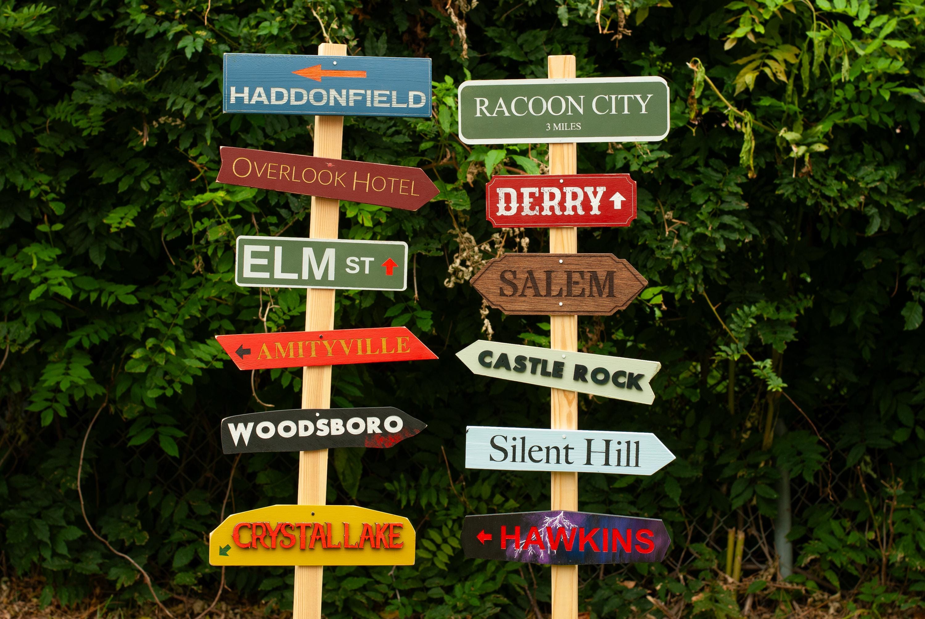 Customizable Horror Decor Directional Post Sign Indoor & Outdoor ...