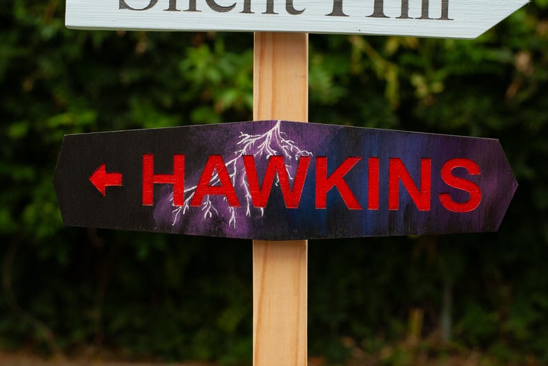 Horror-themed Directional Signs - Horror Decor Sign for Wall Hanging or ...