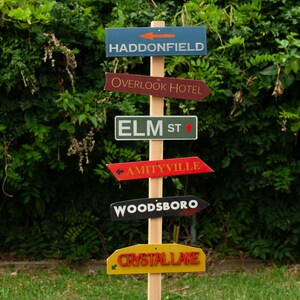 Customizable Horror Decor Directional Post Sign - Indoor & Outdoor ...