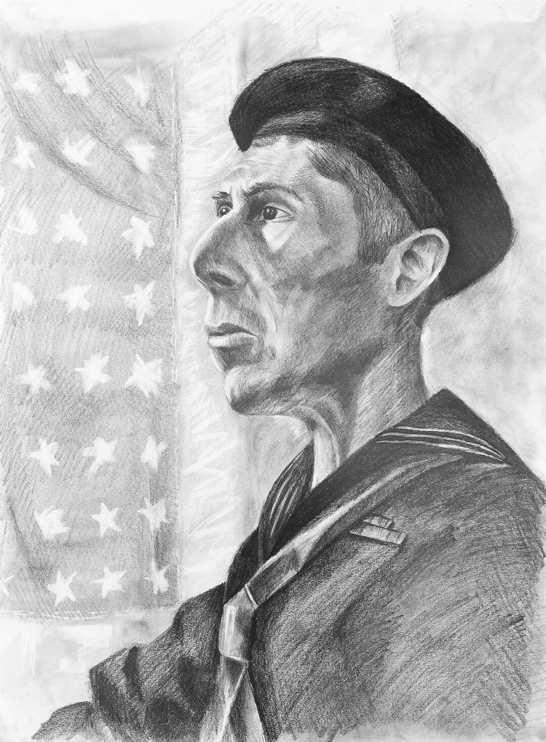 Veteran Portrait Art Print: Graphite Drawing on Gloss Paper - Etsy