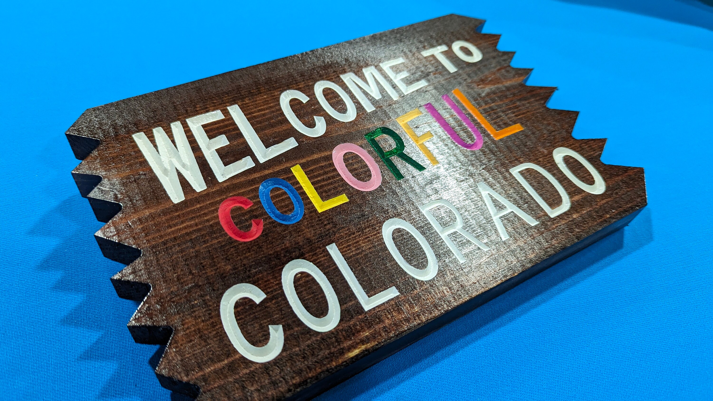 Welcome to Colorado Highway Sign Engraved, Stained & Painted Sign 22 in ...