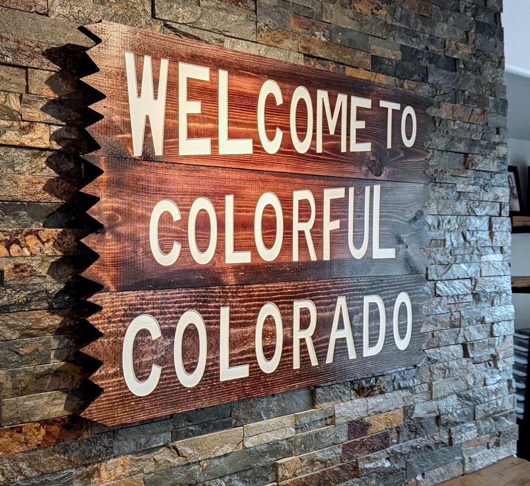 Next Day Shipping! Welcome to Colorado Highway Sign Engraved, Stained ...