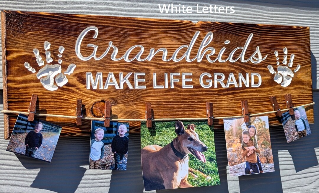 Extra Large 20 X 6.75in!! Grandkid Plaque Holds Your Favorite Photos ...