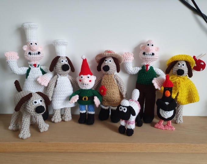 Wallace & Gromit Crochet Figures. Wallace, Gromit, Shaun the Sheep ...