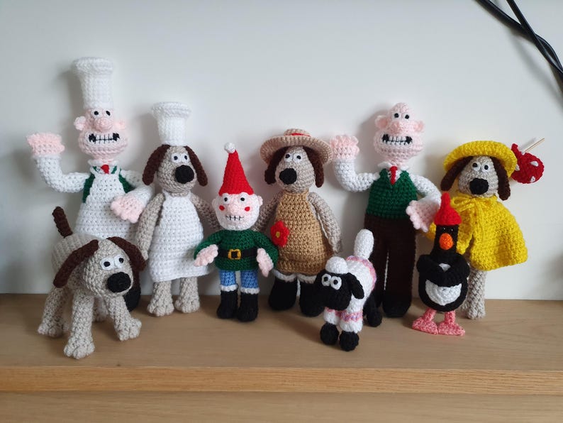 Wallace & Gromit Crochet Figures. Wallace, Gromit, Shaun the Sheep ...