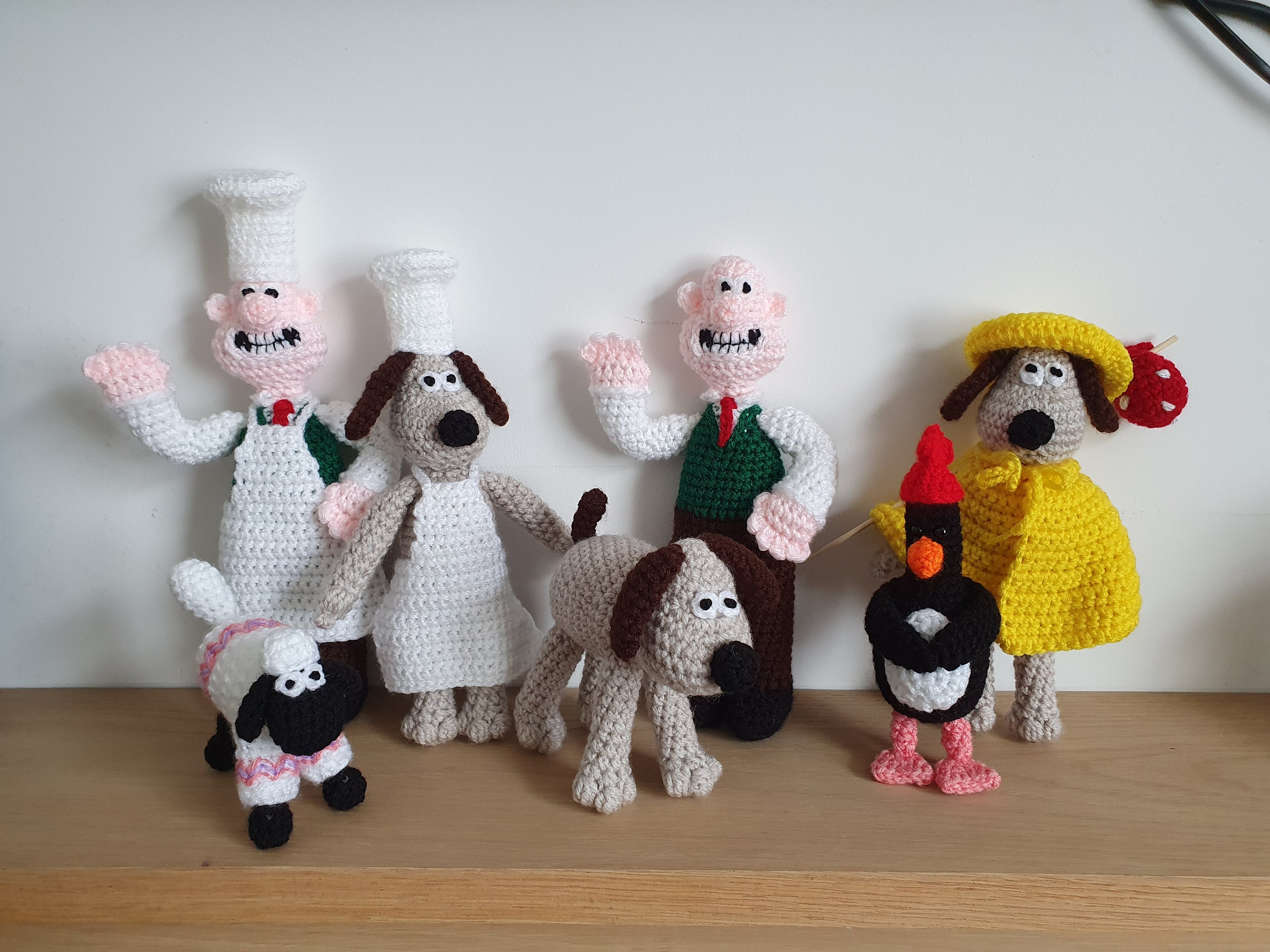 Wallace & Gromit Crochet Figures. Wallace, Gromit, Shaun the Sheep and ...