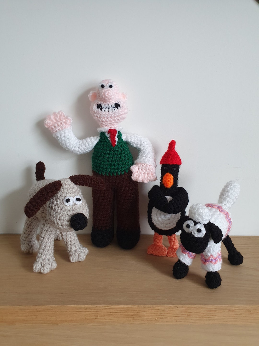 Wallace & Gromit Crochet Figures. Wallace, Gromit, Shaun the Sheep and ...