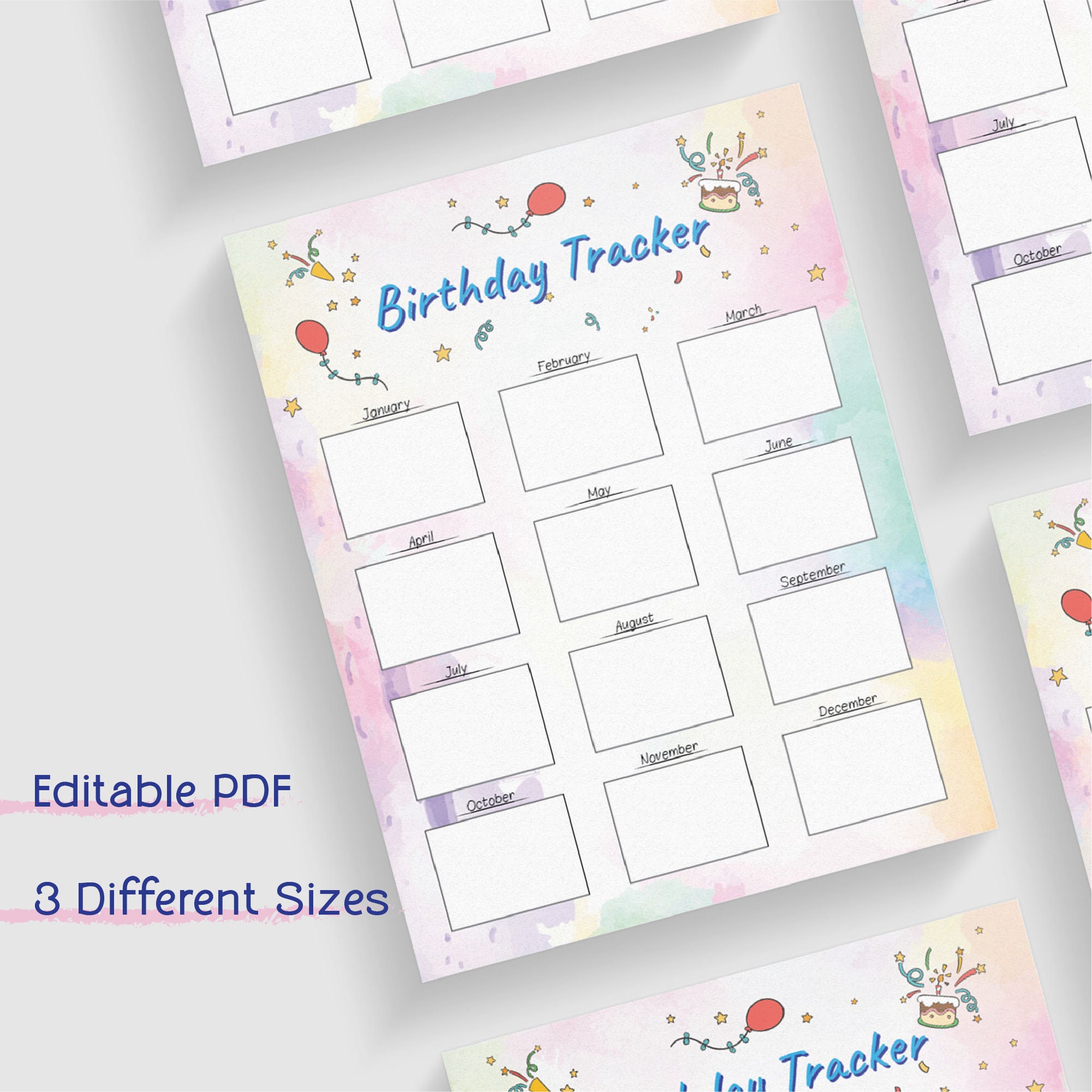 Birthday Tracker Birthday Anniversary Tracker Birthday Calendar ...