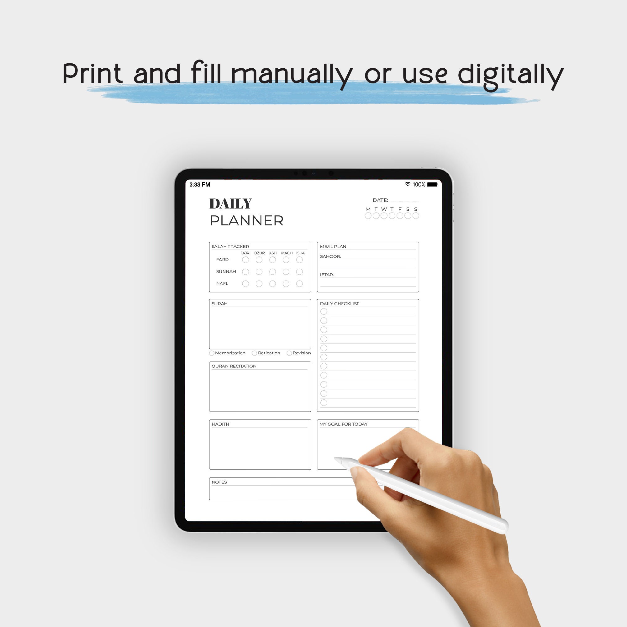 Ramadan Planner, Digital Download A4 Size, Salah Tracker, Meal Plan ...