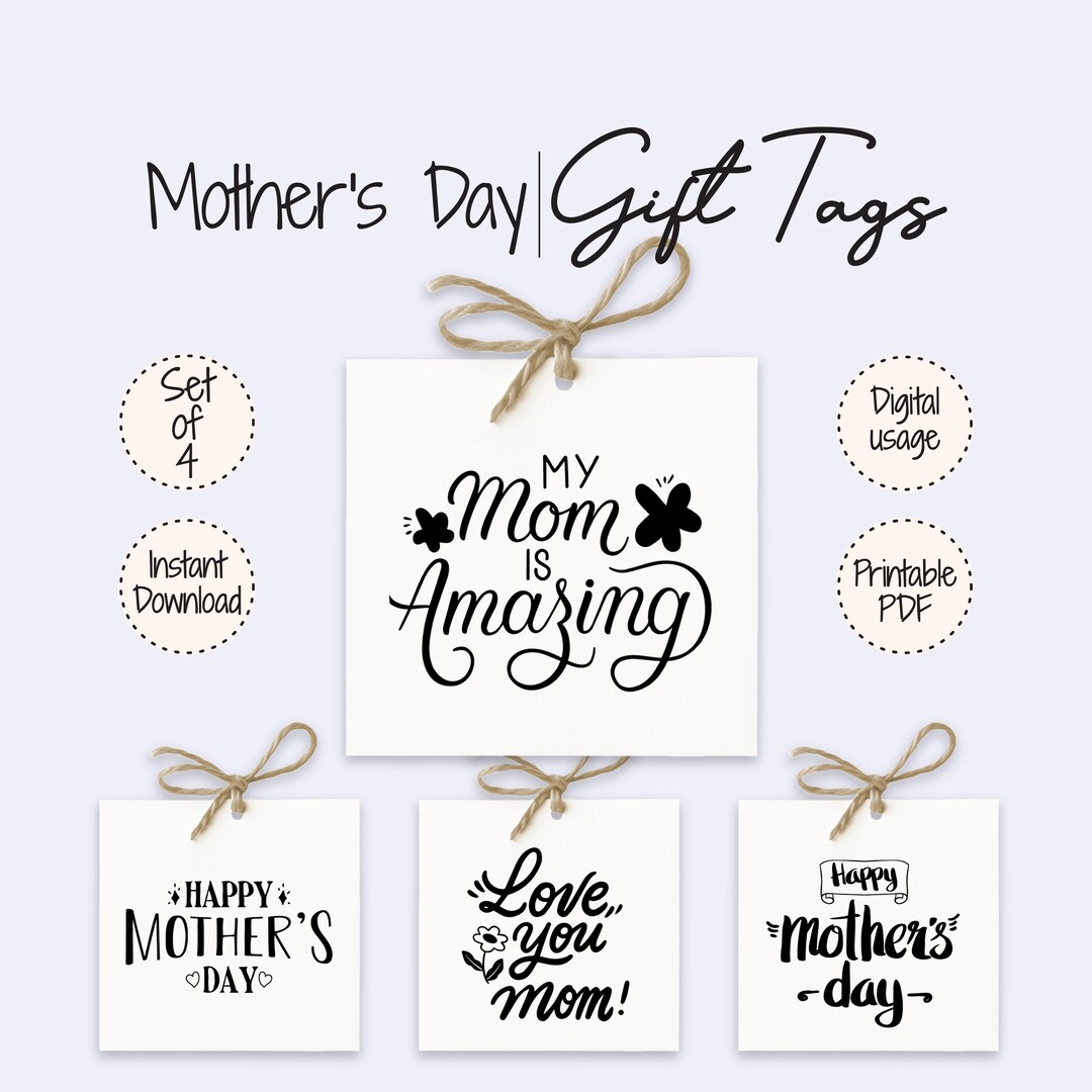 Mother’s Day Gift Tags Printable | Cute Tags for Mom | Digital Stickers ...