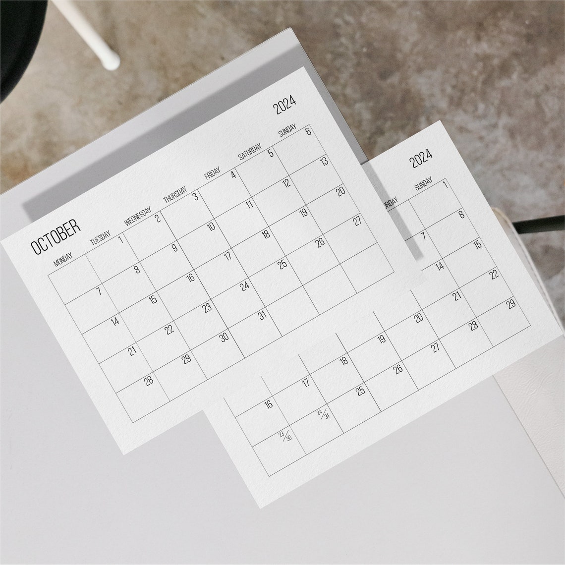 Minimalist Horizontal Calendar Planner, Printable and Digital, Flexible ...