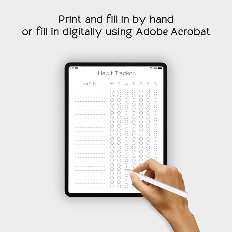 Minimal Habit Tracker Printable Habit Tracker Digital Habit Tracker ...