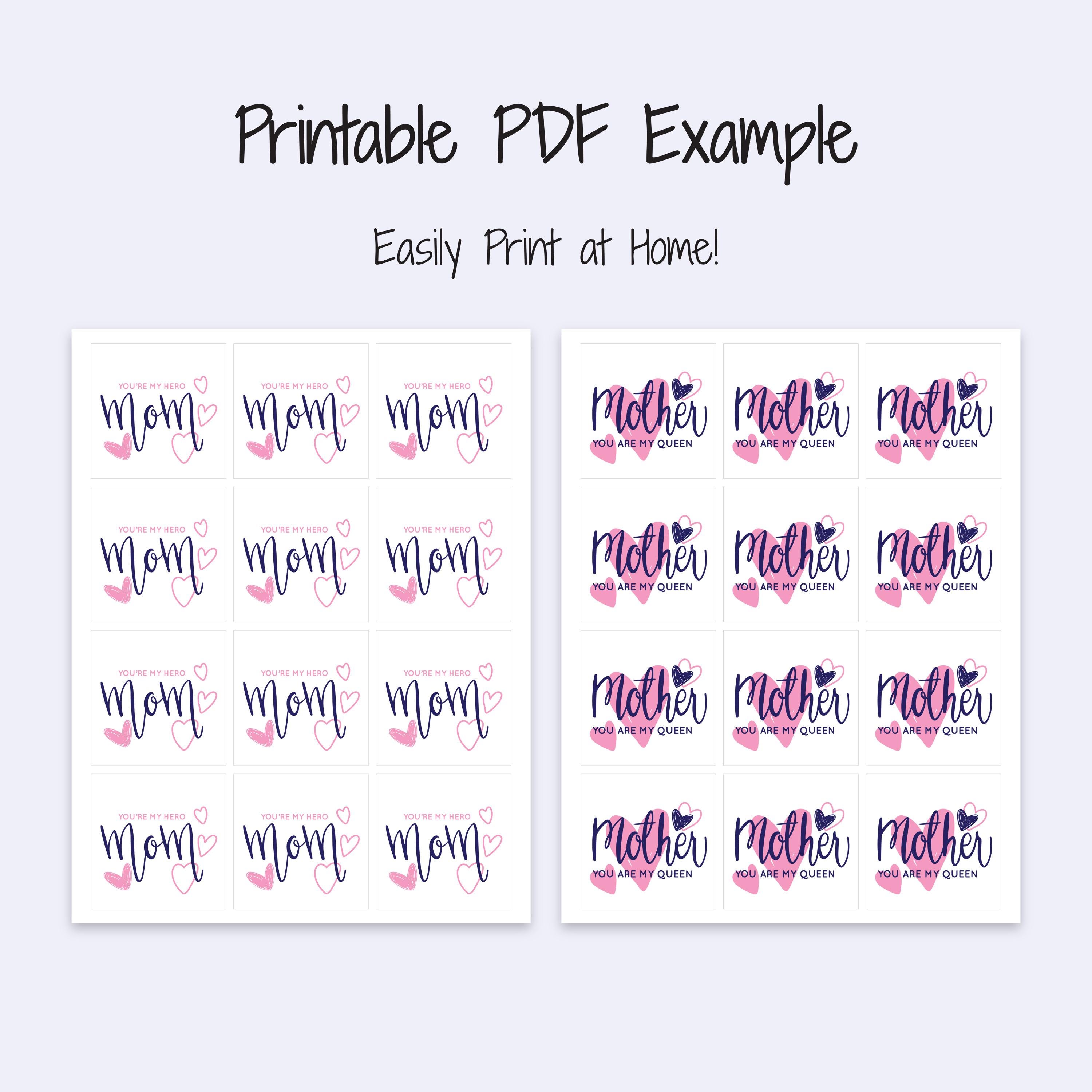 Mother’s Day Gift Tags Printable PDF & Digital PNG | Pink Cute Gift ...