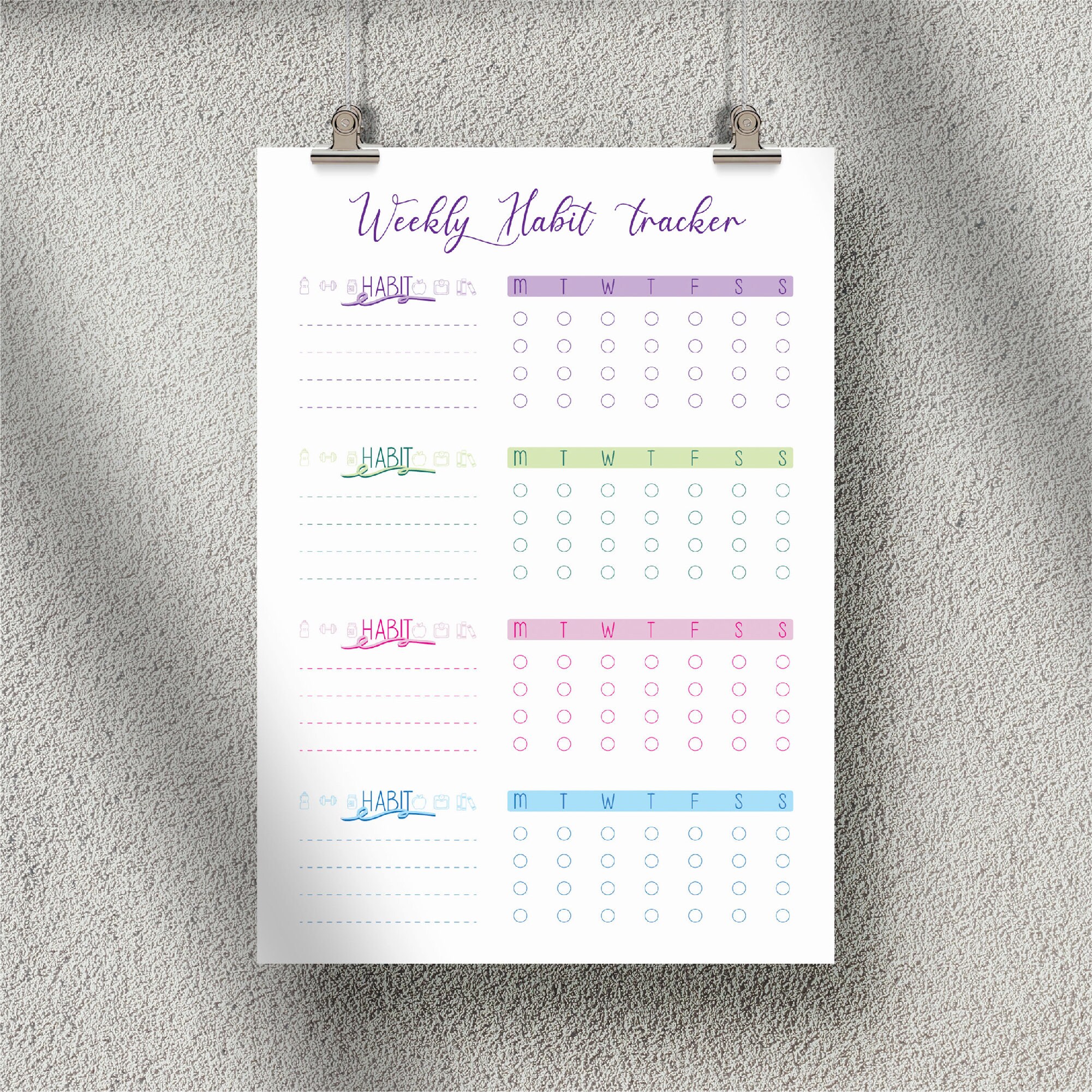 Weekly Habit Tracker Monthly Habit Tracker Digital and Printable ...