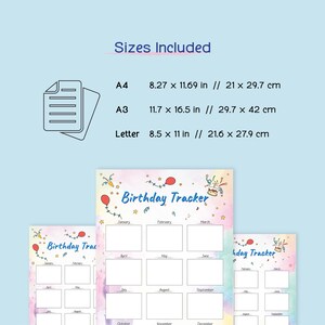 Birthday Tracker Birthday Anniversary Tracker Birthday Calendar ...