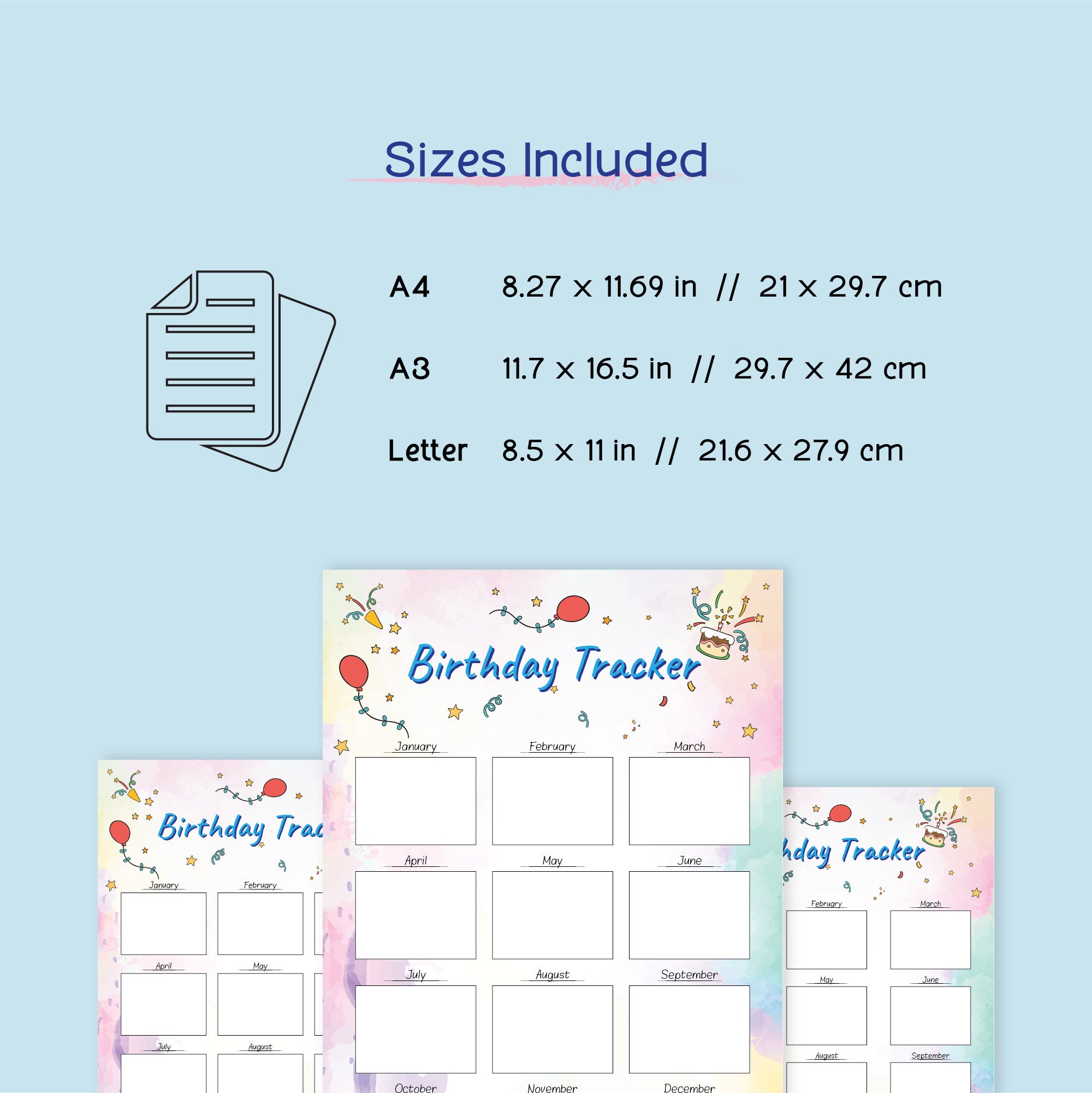 Birthday Tracker Birthday Anniversary Tracker Birthday Calendar ...