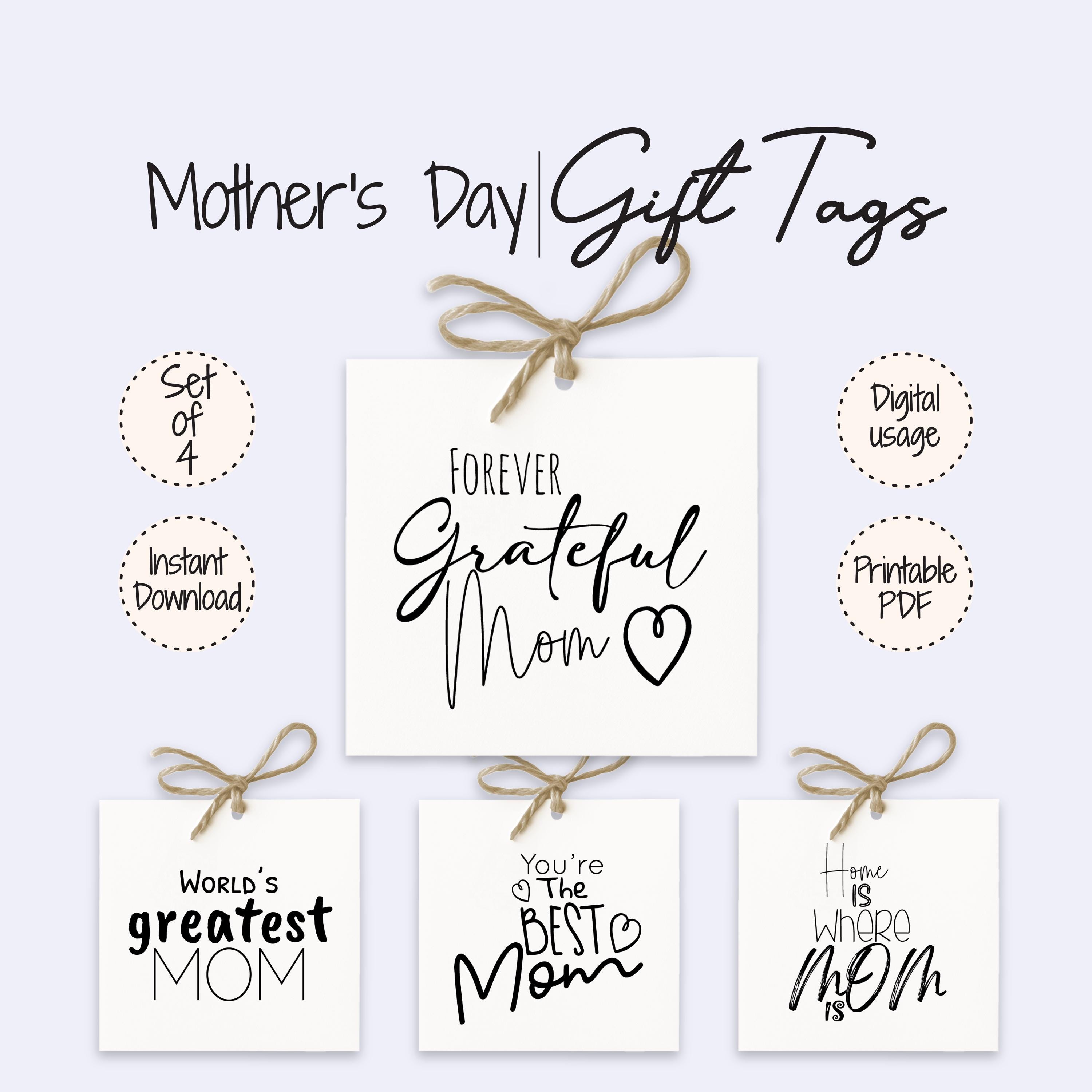 Elegant Printable Gift Tags for Mom – Birthday, Thank You, Appreciation ...