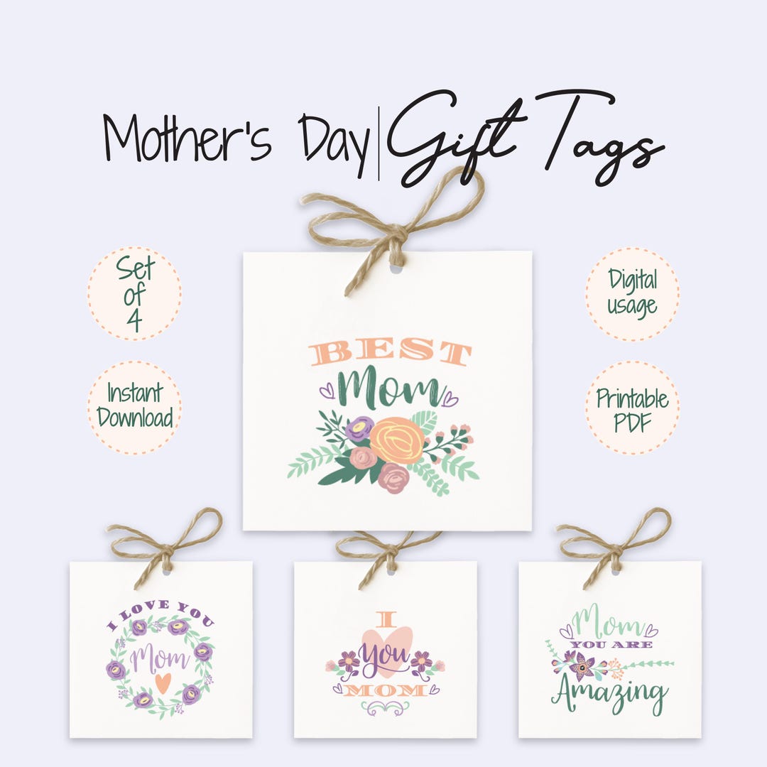 Printable Mother’s Day Gift Tags | Floral Pastel Gift Tags for Mom ...